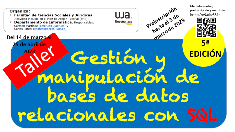 Taller: Gestión y manipulación de bases de datos relacionales con SQL | Facultad de Ciencias ...